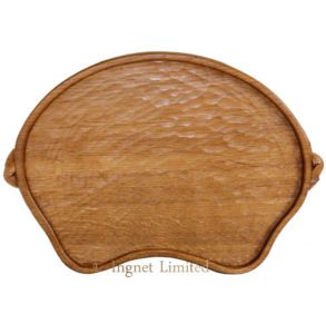 ROBERT MOUSEMAN THOMPSON OAK ADZED KIDNEY SHAPED TEA TRAY – Ingnet