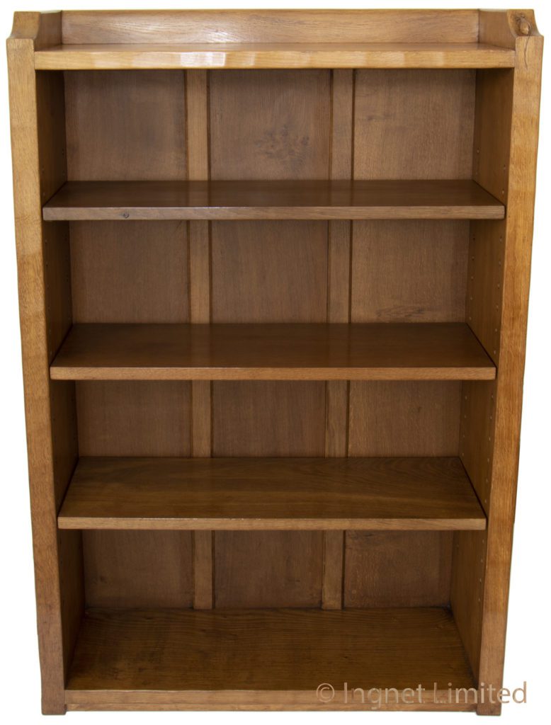 ROBERT MOUSEMAN THOMPSON 4 FOOT VINTAGE ADZED OPEN BOOKCASE – Ingnet