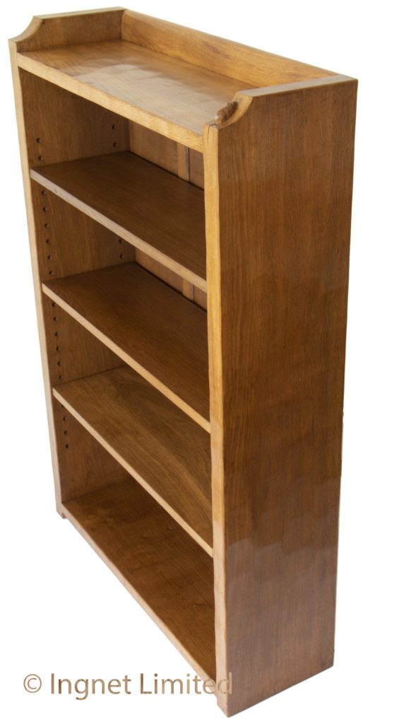 ROBERT MOUSEMAN THOMPSON 4 FOOT VINTAGE ADZED OPEN BOOKCASE – Ingnet