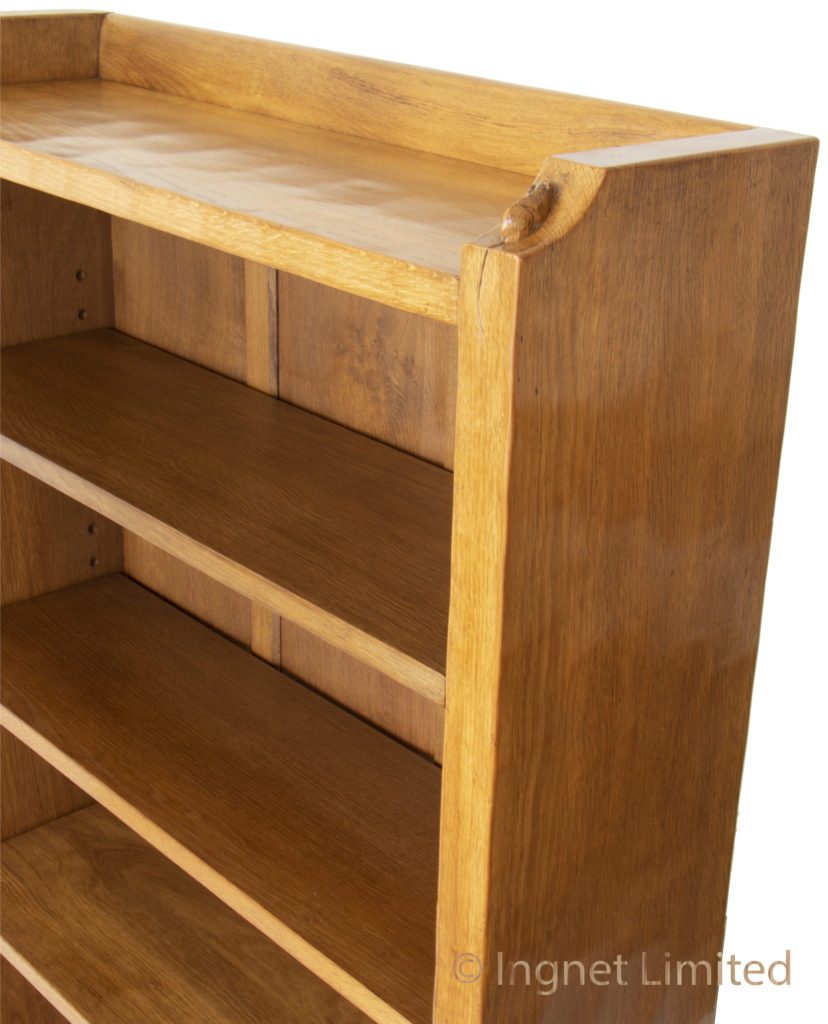 ROBERT MOUSEMAN THOMPSON 4 FOOT VINTAGE ADZED OPEN BOOKCASE – Ingnet