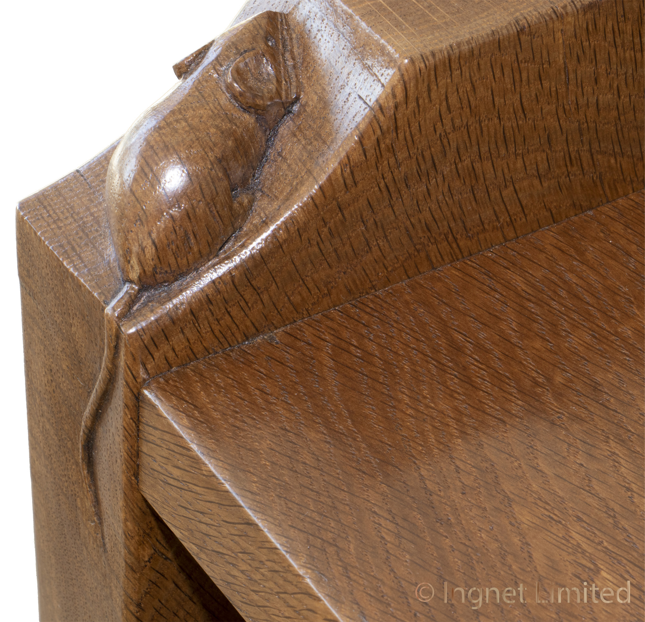 ROBERT MOUSEMAN THOMPSON BESPOKE BURR OAK ADZED BOOKCASE - Ingnet