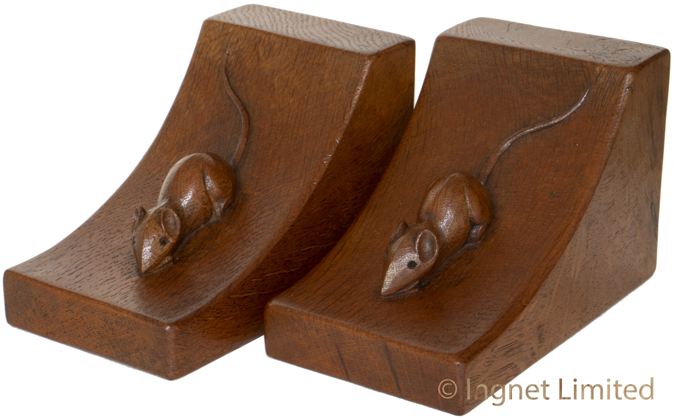 ROBERT MOUSEMAN THOMPSON PAIR OF VINTAGE OAK BOOKENDS – Ingnet