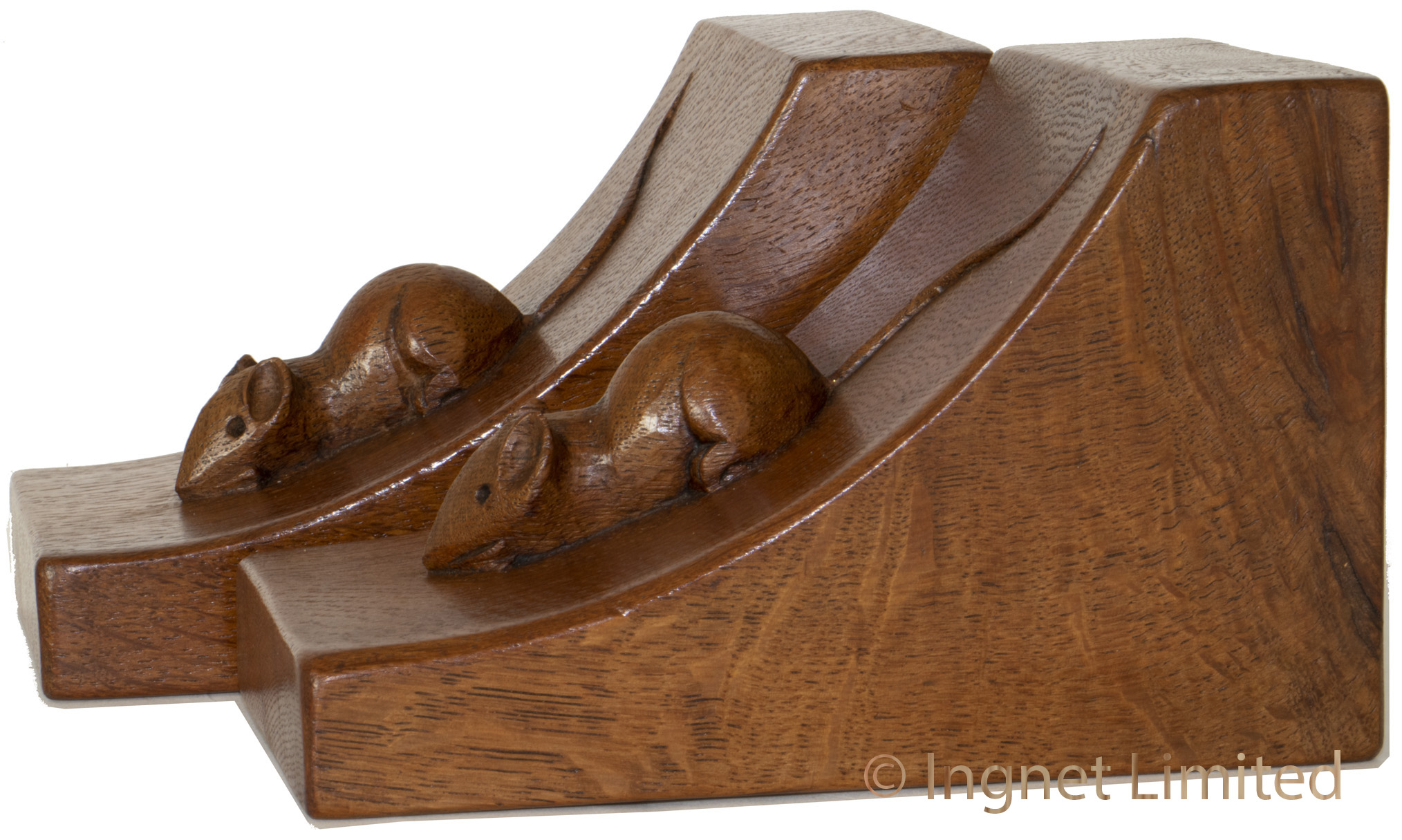 ROBERT MOUSEMAN THOMPSON PAIR OF VINTAGE OAK BOOKENDS – Ingnet