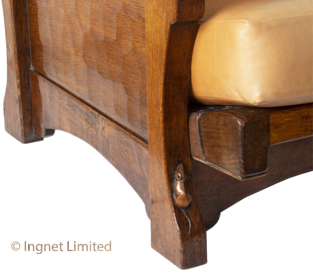 ROBERT MOUSEMAN THOMPSON RARE EARLY OAK READING CHAIR – Ingnet