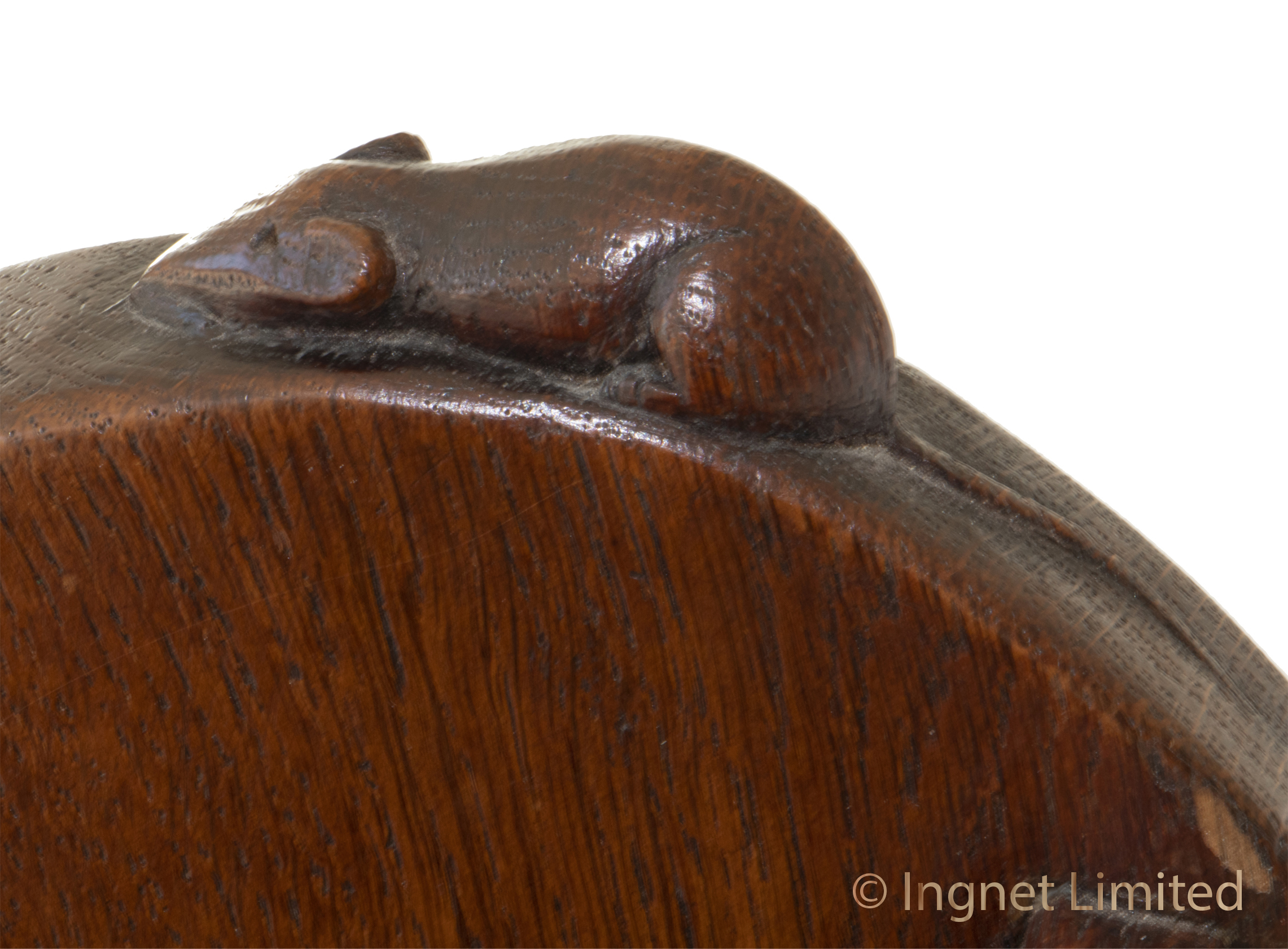 ROBERT MOUSEMAN THOMPSON EARLY ADZED ROUND ENDED BOOK TROUGH - Ingnet