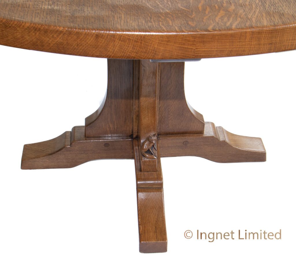 FOXMAN DON CRAVEN 4 ft CIRCULAR ADZED OAK DINING TABLE – Ingnet