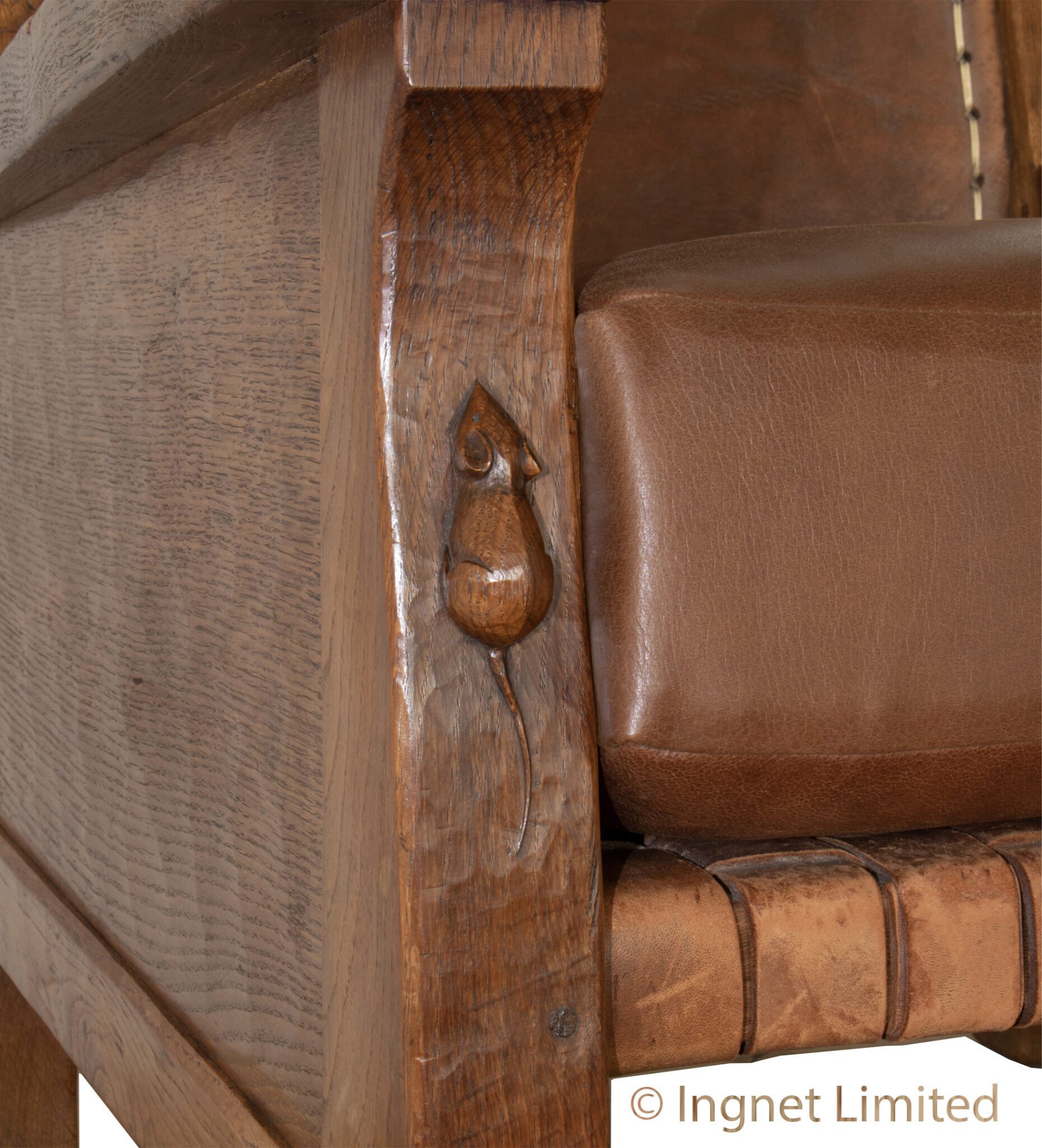 ROBERT MOUSEMAN THOMPSON RARE EARLY OAK SMOKING CHAIR – Ingnet