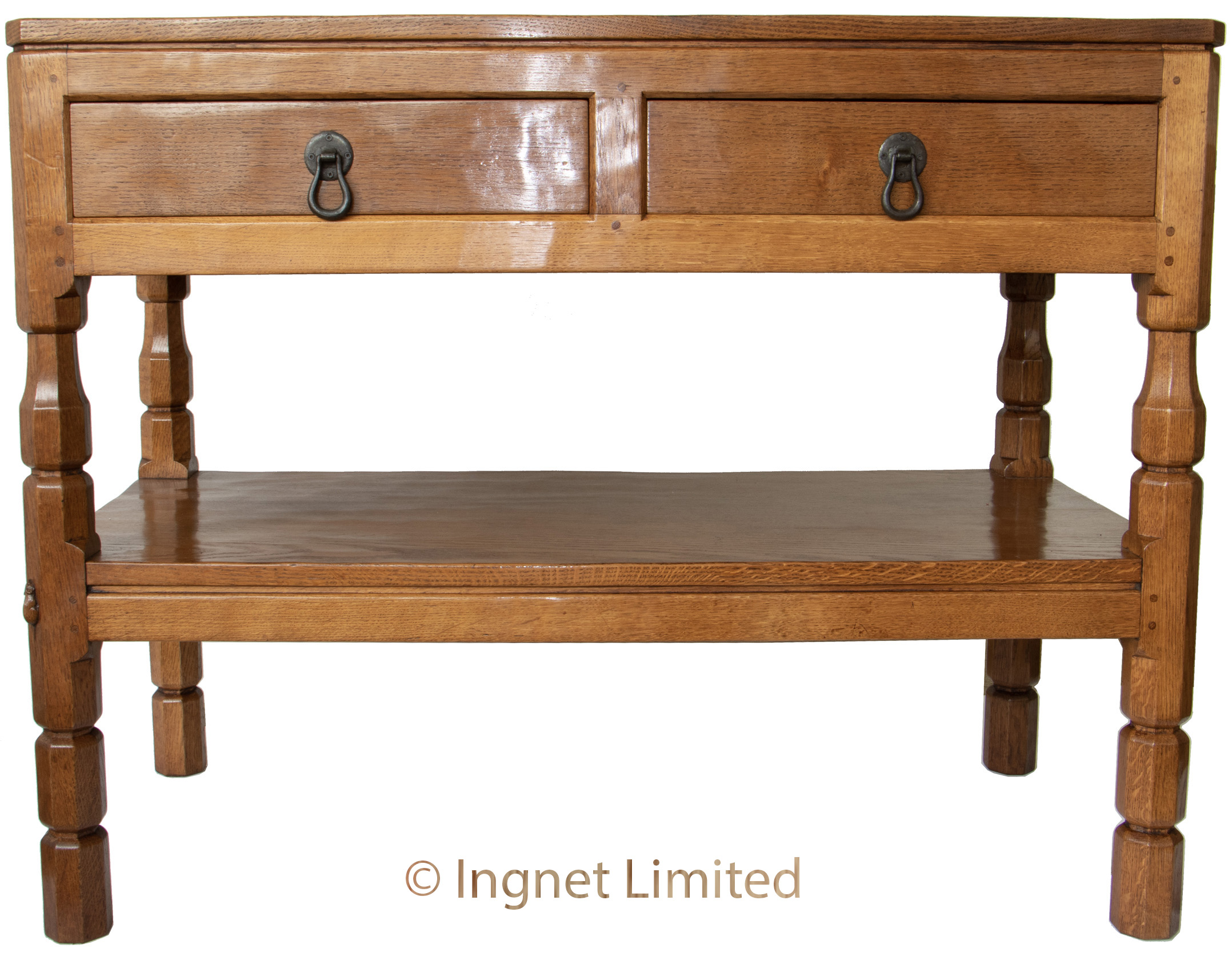 ROBERT MOUSEMAN THOMPSON OAK ADZED SERVING TABLE – Ingnet