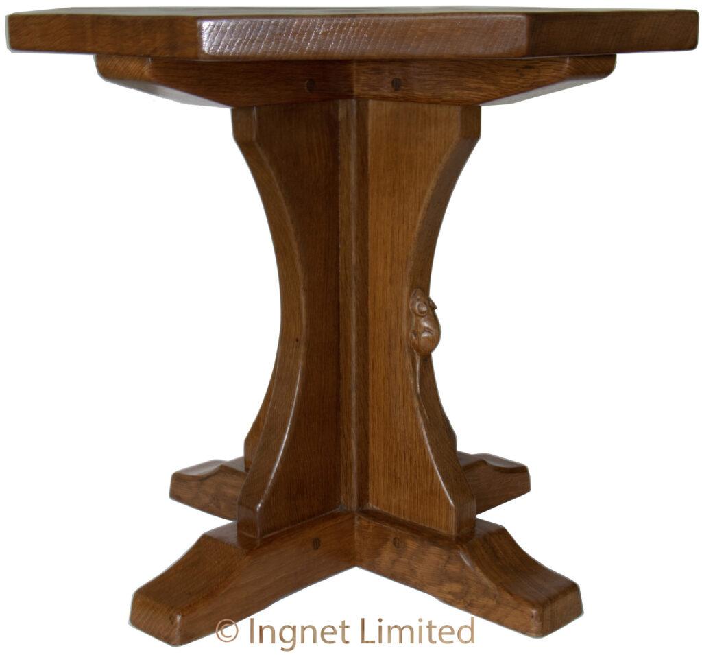 ROBERT MOUSEMAN THOMPSON OCTAGONAL VINTAGE ADZED OAK COFFEE TABLE – Ingnet