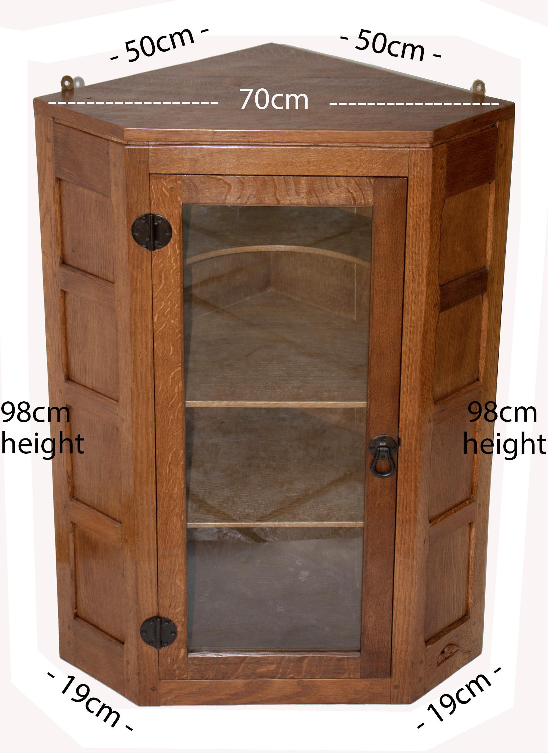 ROBERT MOUSEMAN THOMPSON VINTAGE ADZED CORNER CUPBOARD – Ingnet