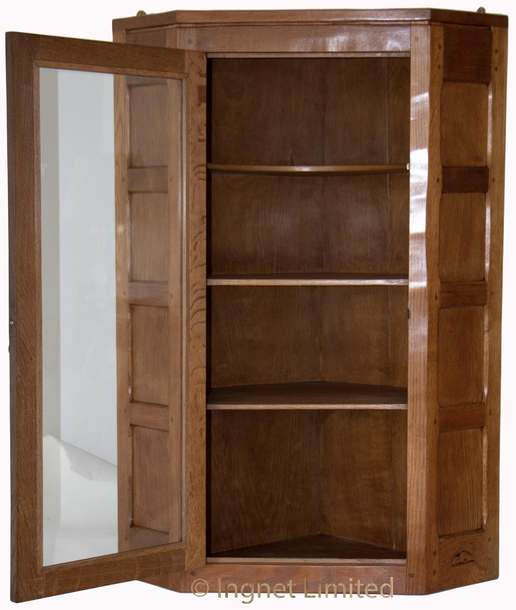 ROBERT MOUSEMAN THOMPSON VINTAGE ADZED CORNER CUPBOARD – Ingnet