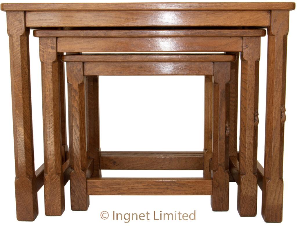 ROBERT MOUSEMAN THOMPSON NEST OF OAK ADZED TABLES – Ingnet