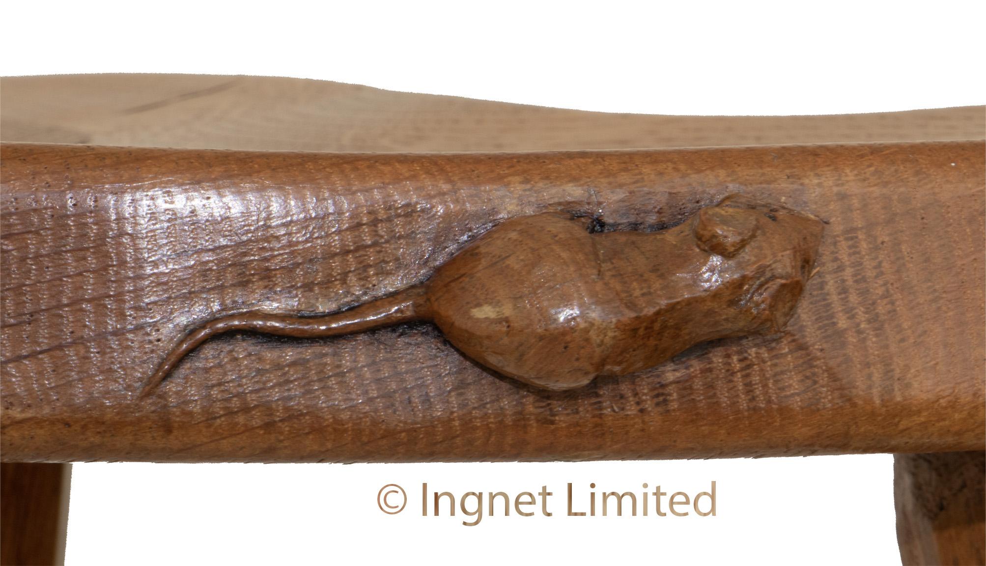 ROBERT MOUSEMAN THOMPSON VINTAGE 3 LEGGED BURR OAK STOOL – Ingnet