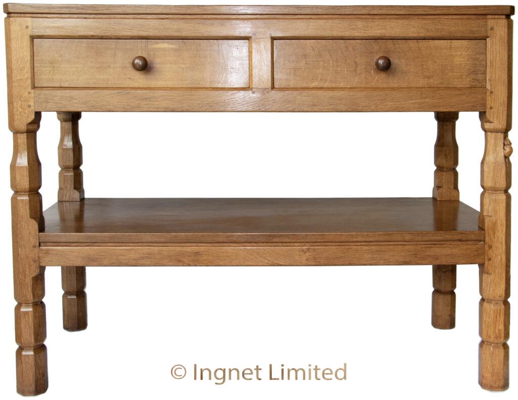 ROBERT MOUSEMAN THOMPSON ADZED OAK SIDE/HALL TABLE – Ingnet