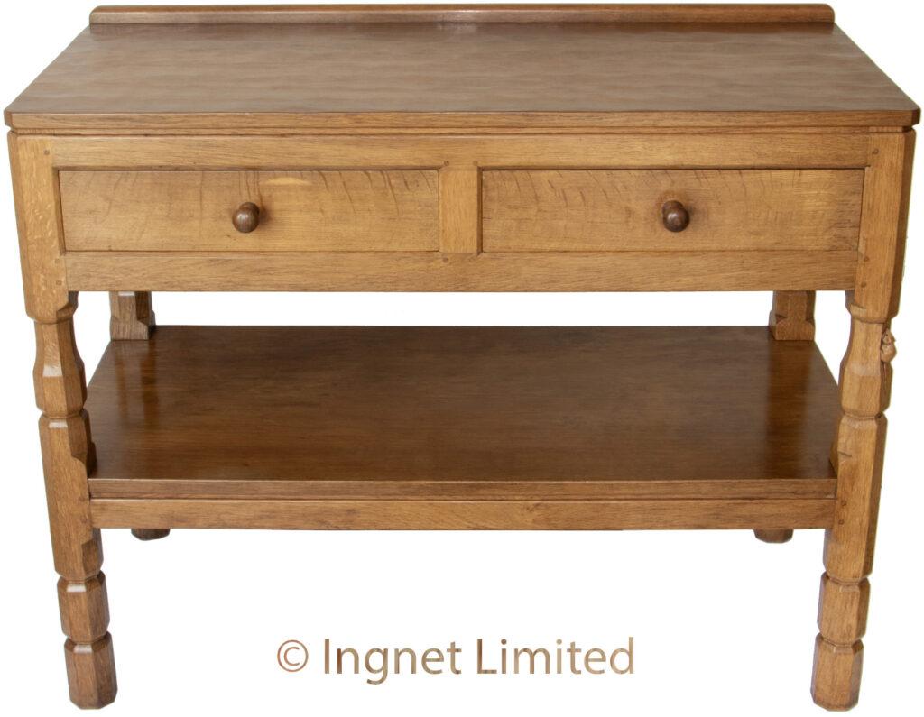 ROBERT MOUSEMAN THOMPSON ADZED OAK SIDE/HALL TABLE – Ingnet