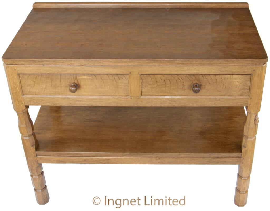 ROBERT MOUSEMAN THOMPSON ADZED OAK SIDE/HALL TABLE – Ingnet