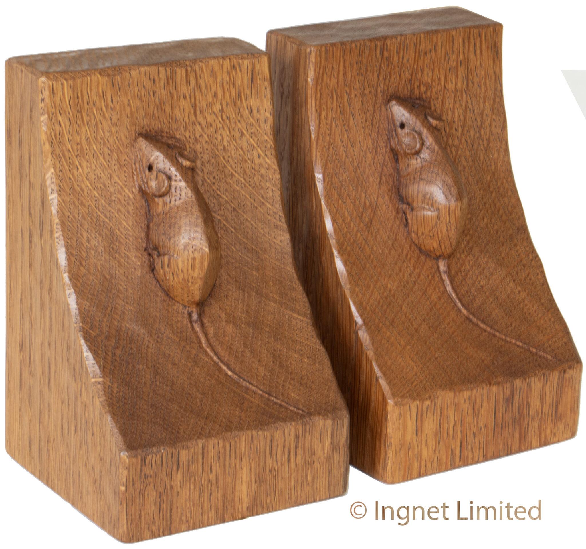 ROBERT MOUSEMAN THOMPSON VINTAGE OAK BOOKENDS – Ingnet
