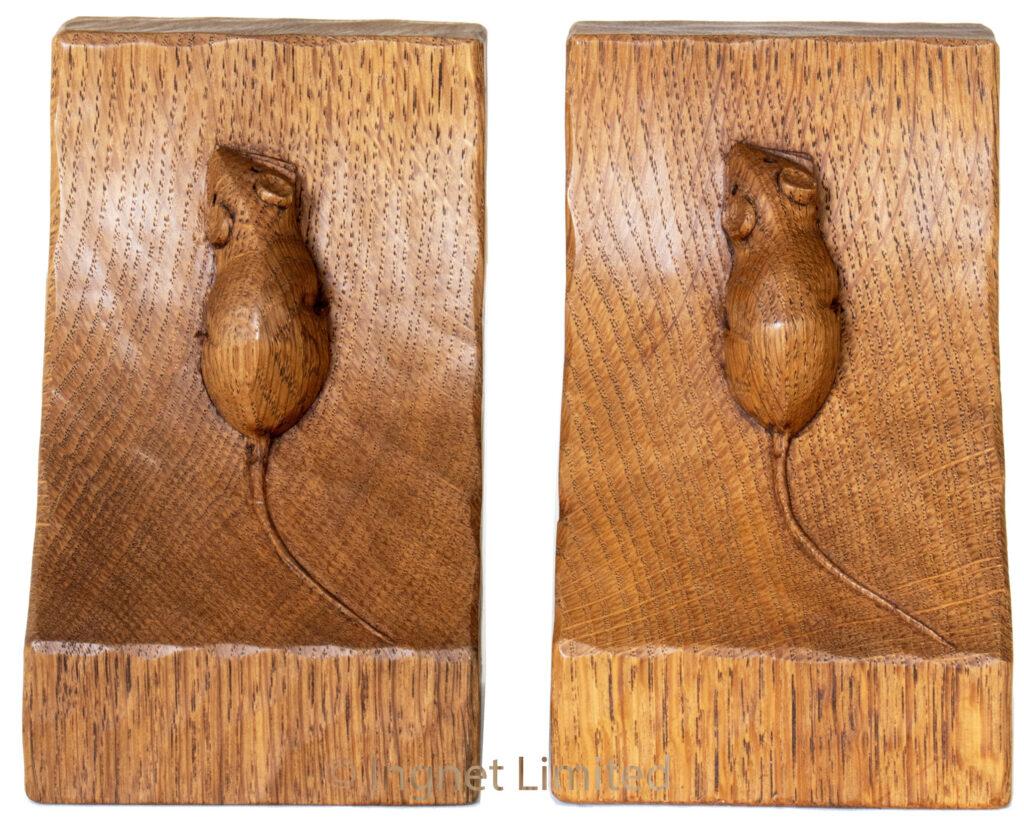 ROBERT MOUSEMAN THOMPSON VINTAGE OAK BOOKENDS – Ingnet