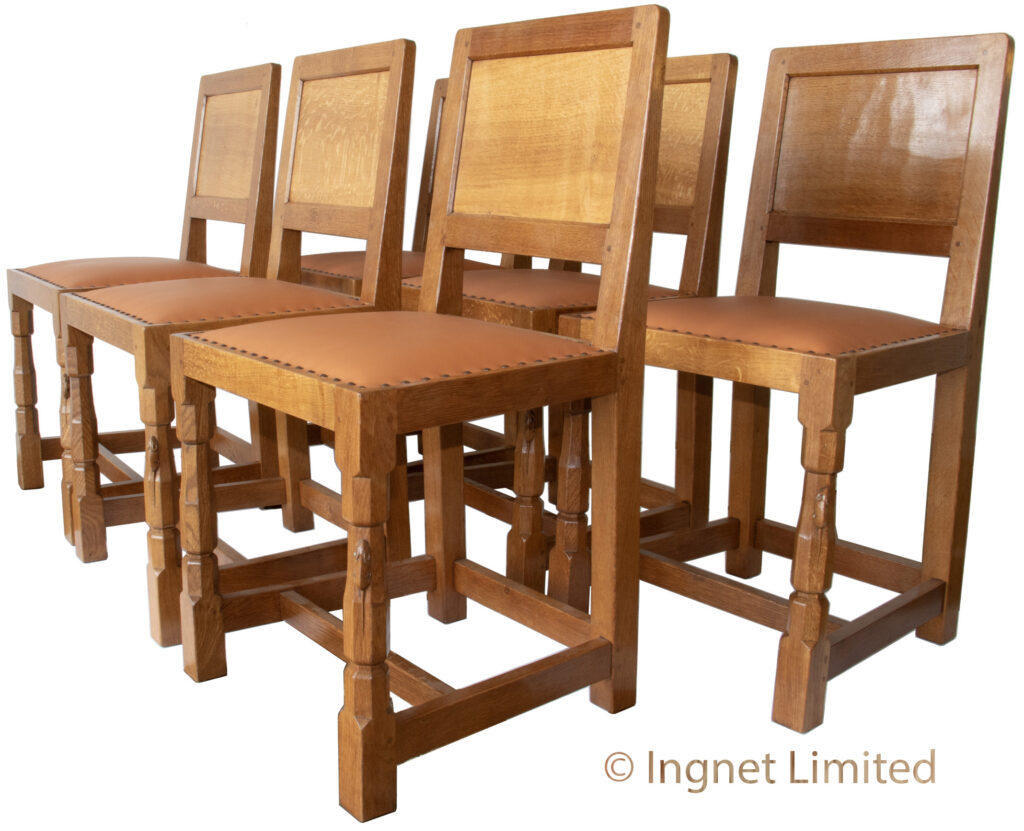 ROBERT MOUSEMAN THOMPSON SET OF 6 PANEL BACK DINING CHAIRS – Ingnet