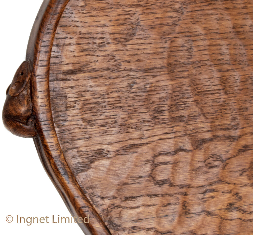 ROBERT MOUSEMAN THOMPSON OAK ADZED KIDNEY SHAPED TRAY – Ingnet