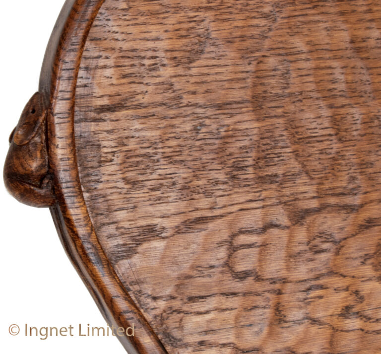 ROBERT MOUSEMAN THOMPSON OAK ADZED KIDNEY SHAPED TRAY – Ingnet