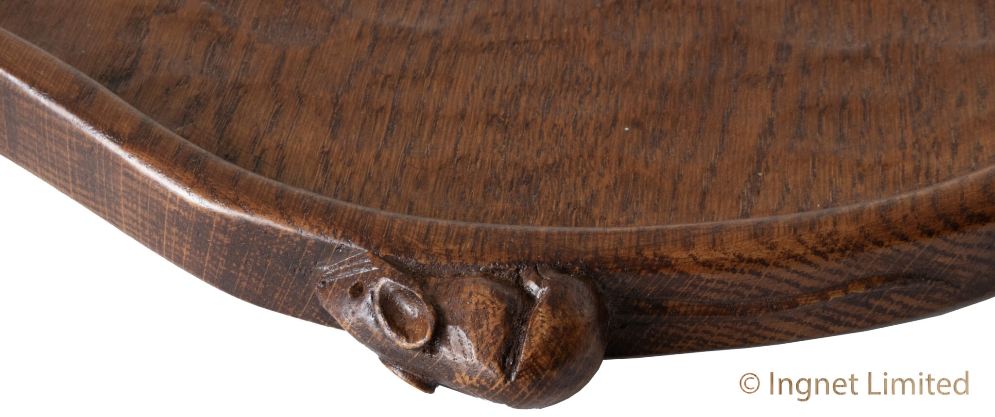 ROBERT MOUSEMAN THOMPSON OAK ADZED KIDNEY SHAPED TRAY – Ingnet