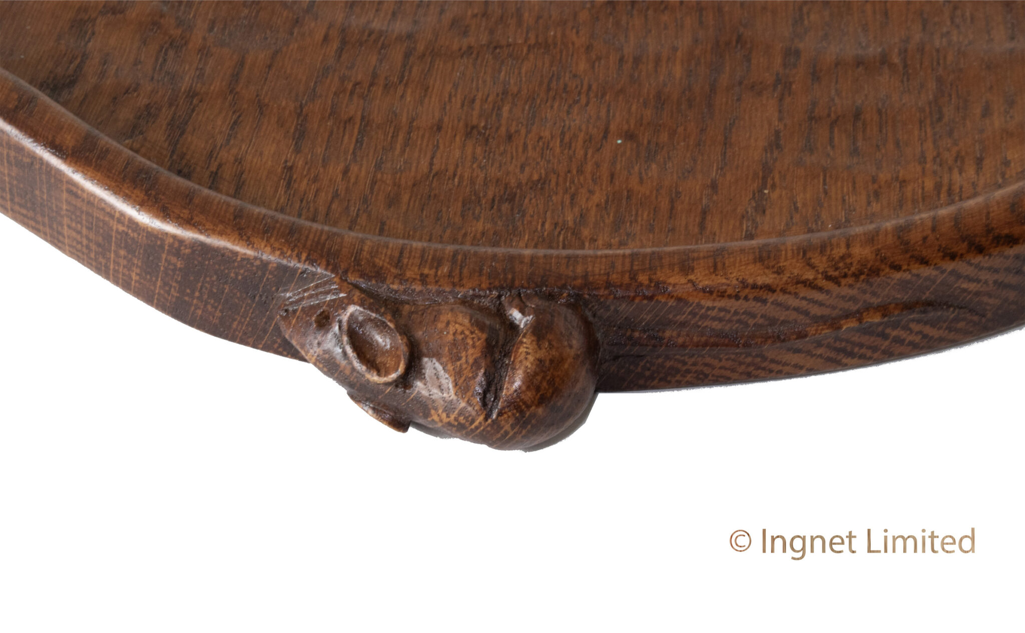 ROBERT MOUSEMAN THOMPSON OAK ADZED KIDNEY SHAPED TRAY – Ingnet