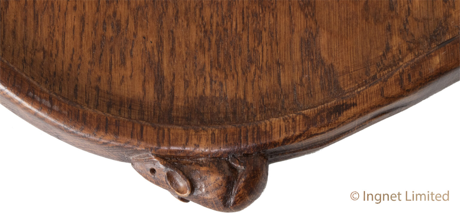 ROBERT MOUSEMAN THOMPSON OAK ADZED KIDNEY SHAPED TRAY – Ingnet