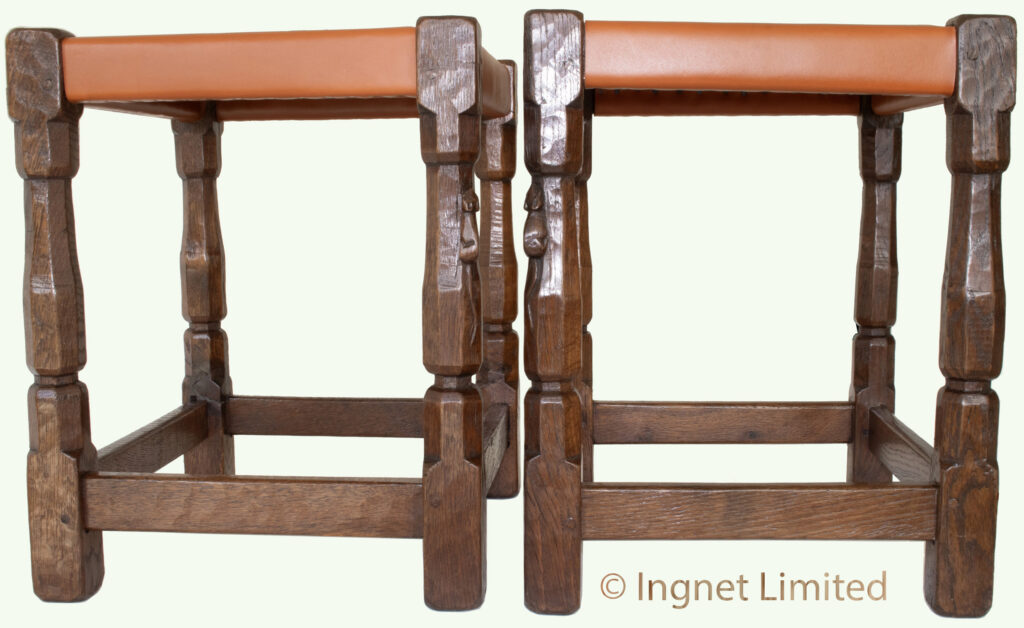 A PAIR OF ROBERT MOUSEMAN THOMPSON EARLY STOOLS – Ingnet