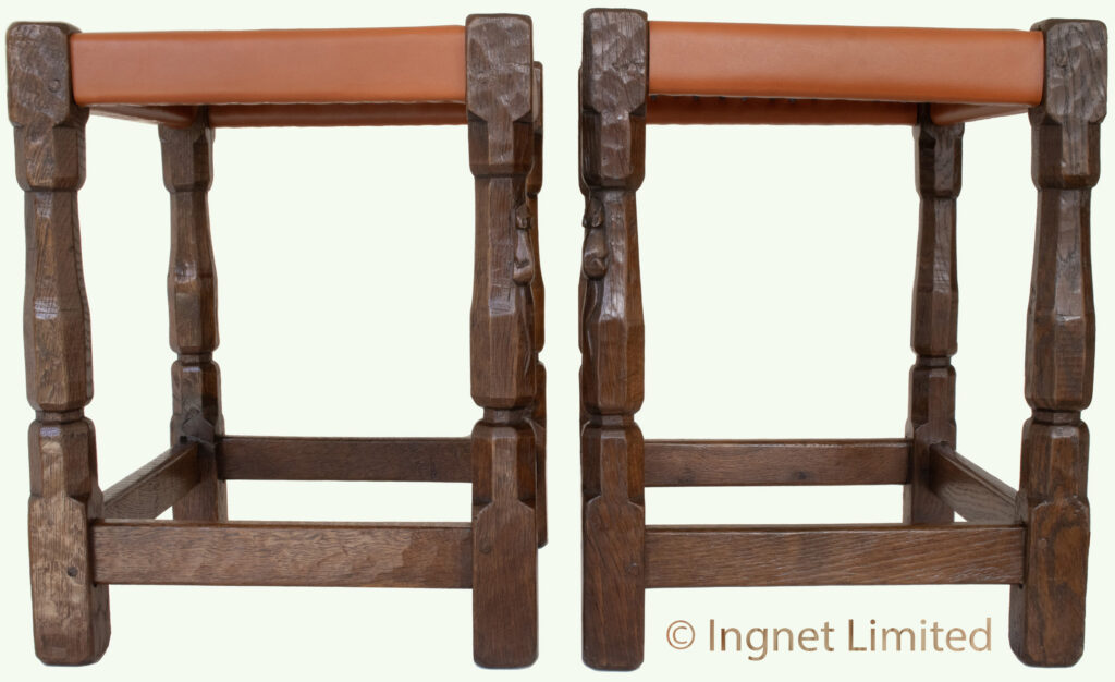 A PAIR OF ROBERT MOUSEMAN THOMPSON EARLY STOOLS – Ingnet