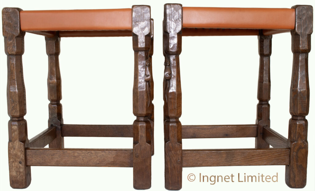 A PAIR OF ROBERT MOUSEMAN THOMPSON EARLY STOOLS – Ingnet