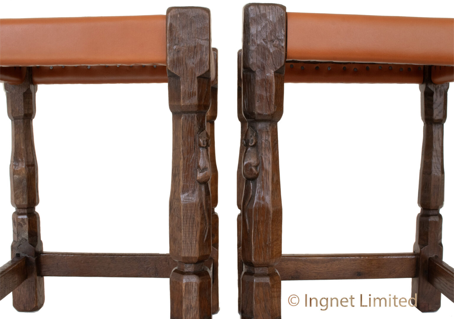 A PAIR OF ROBERT MOUSEMAN THOMPSON EARLY STOOLS – Ingnet