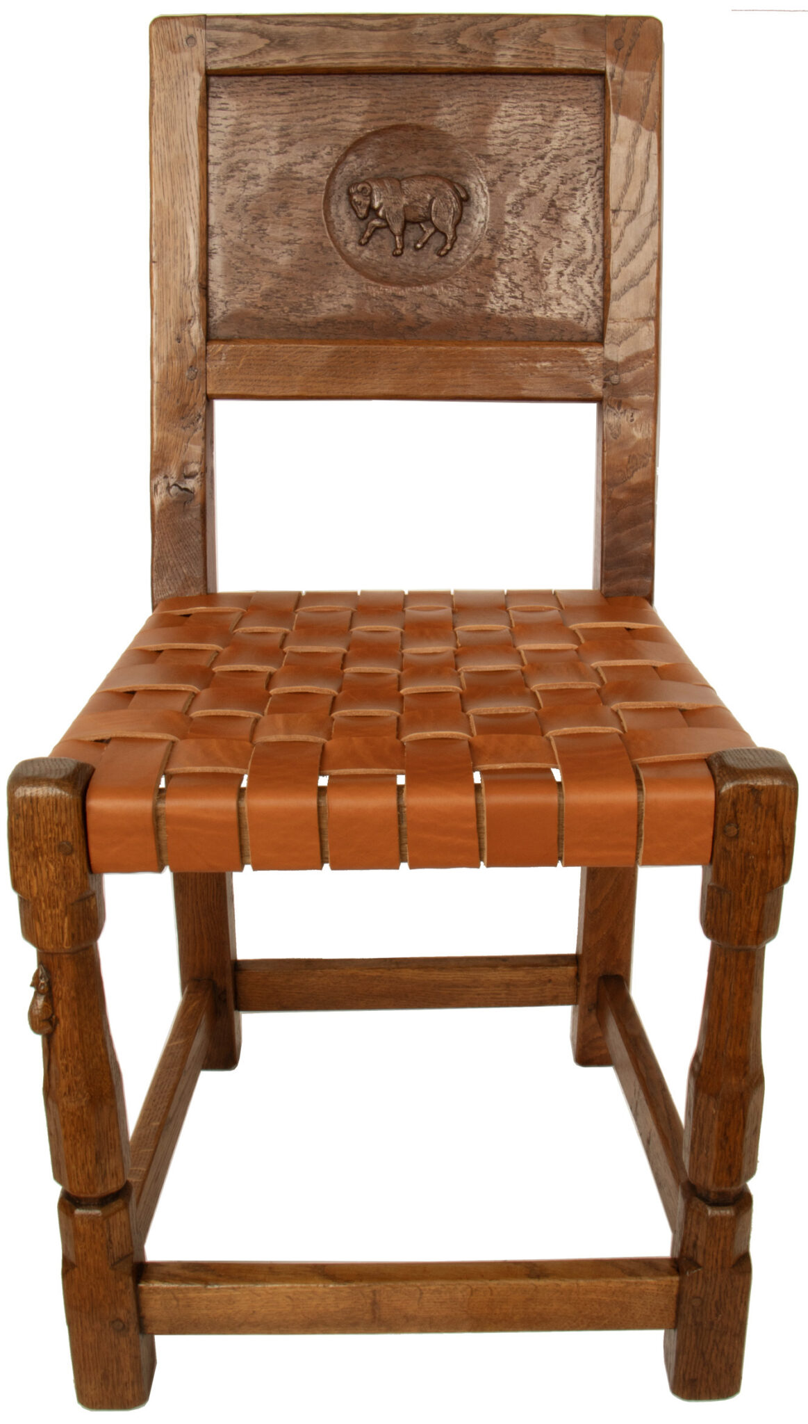 ROBERT MOUSEMAN THOMPSON RARE EARLY CARVED OAK CHAIR – Ingnet