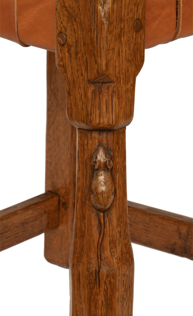 ROBERT MOUSEMAN THOMPSON RARE EARLY CARVED OAK CHAIR – Ingnet