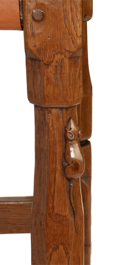 ROBERT MOUSEMAN THOMPSON RARE EARLY CARVED OAK CHAIR – Ingnet