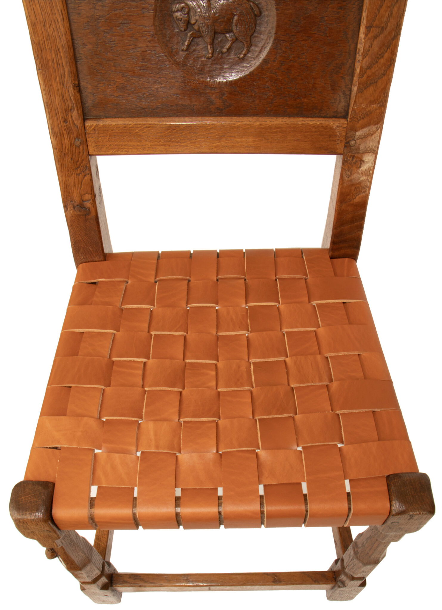 ROBERT MOUSEMAN THOMPSON RARE EARLY CARVED OAK CHAIR – Ingnet