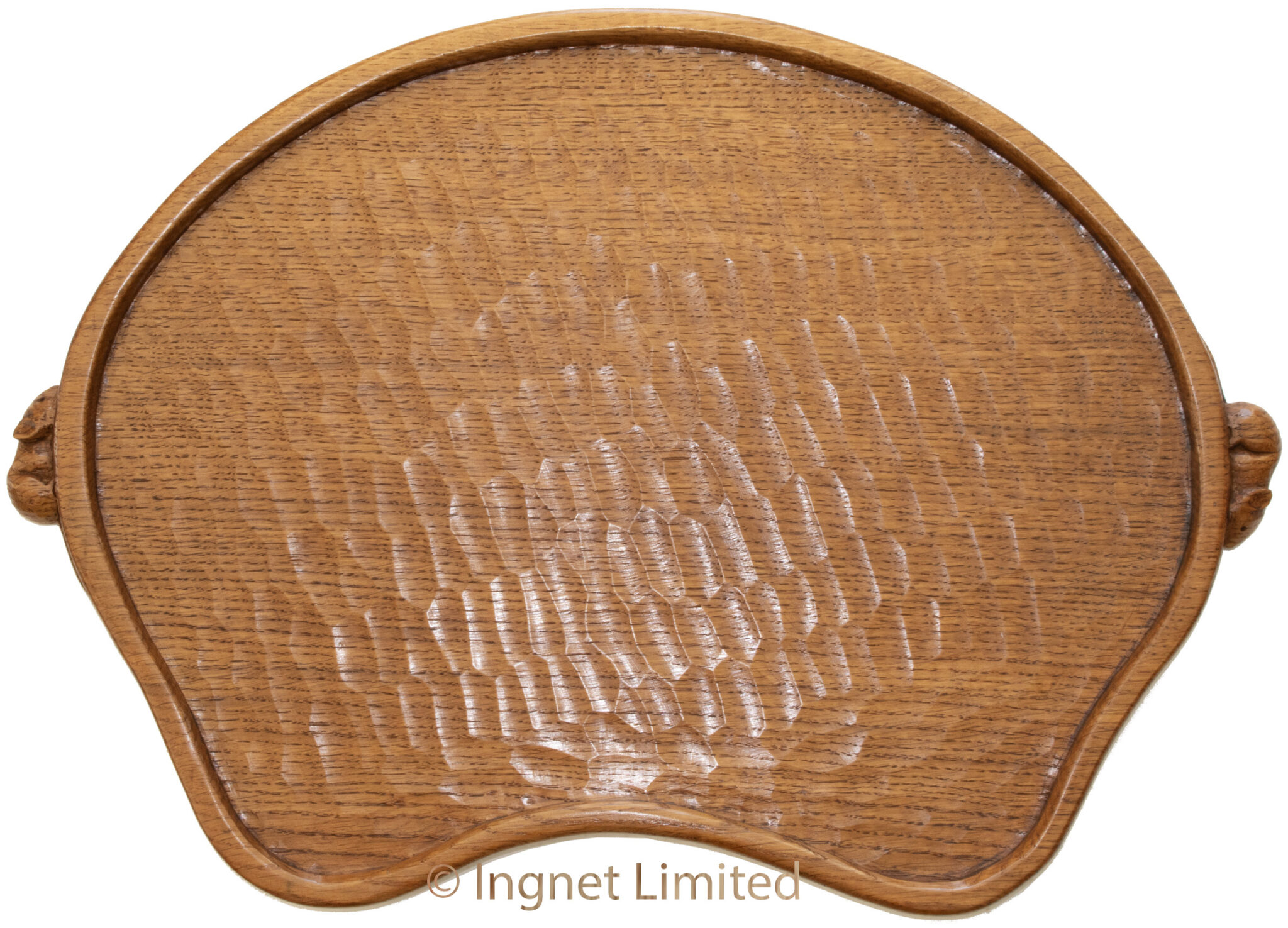 ROBERT MOUSEMAN THOMPSON OAK ADZED TEA TRAY – Ingnet