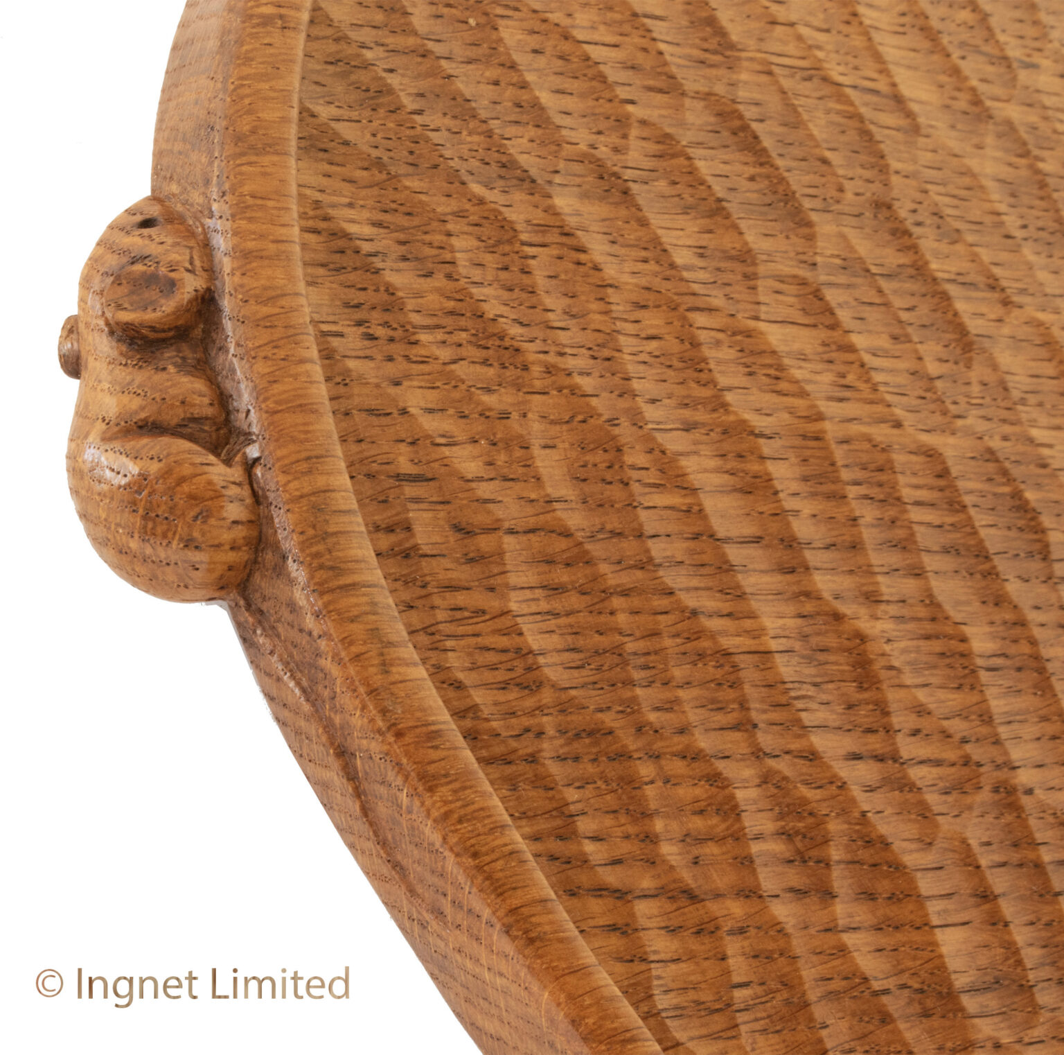 ROBERT MOUSEMAN THOMPSON OAK ADZED TEA TRAY – Ingnet