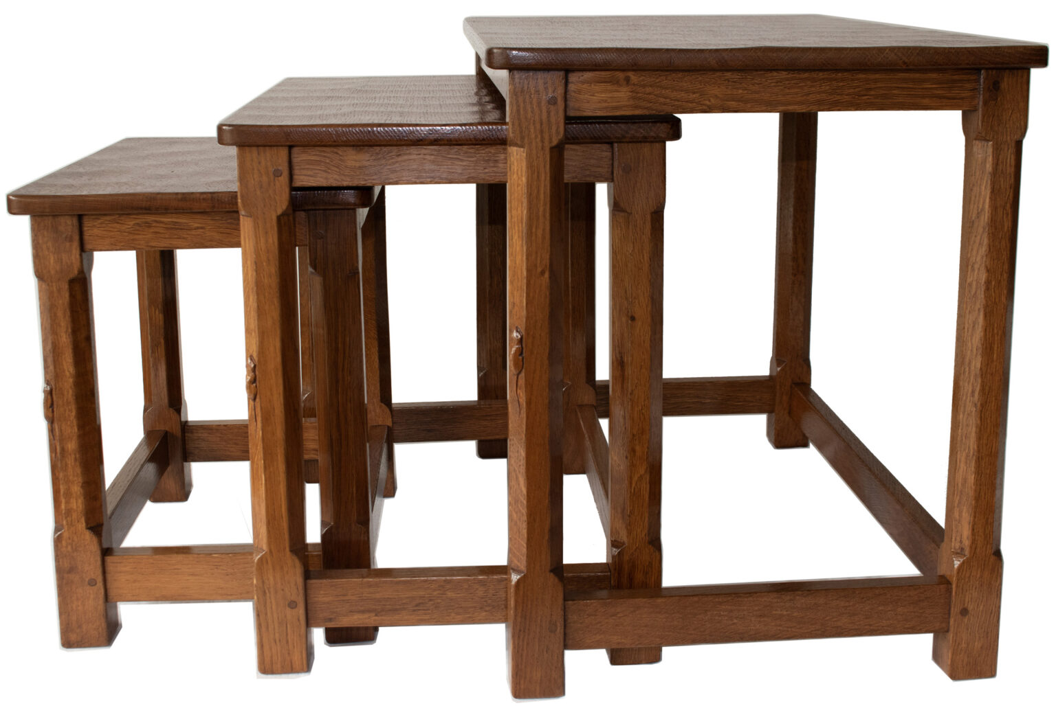 ROBERT MOUSEMAN THOMPSON NEST OF ADZED TOP TABLES – Ingnet